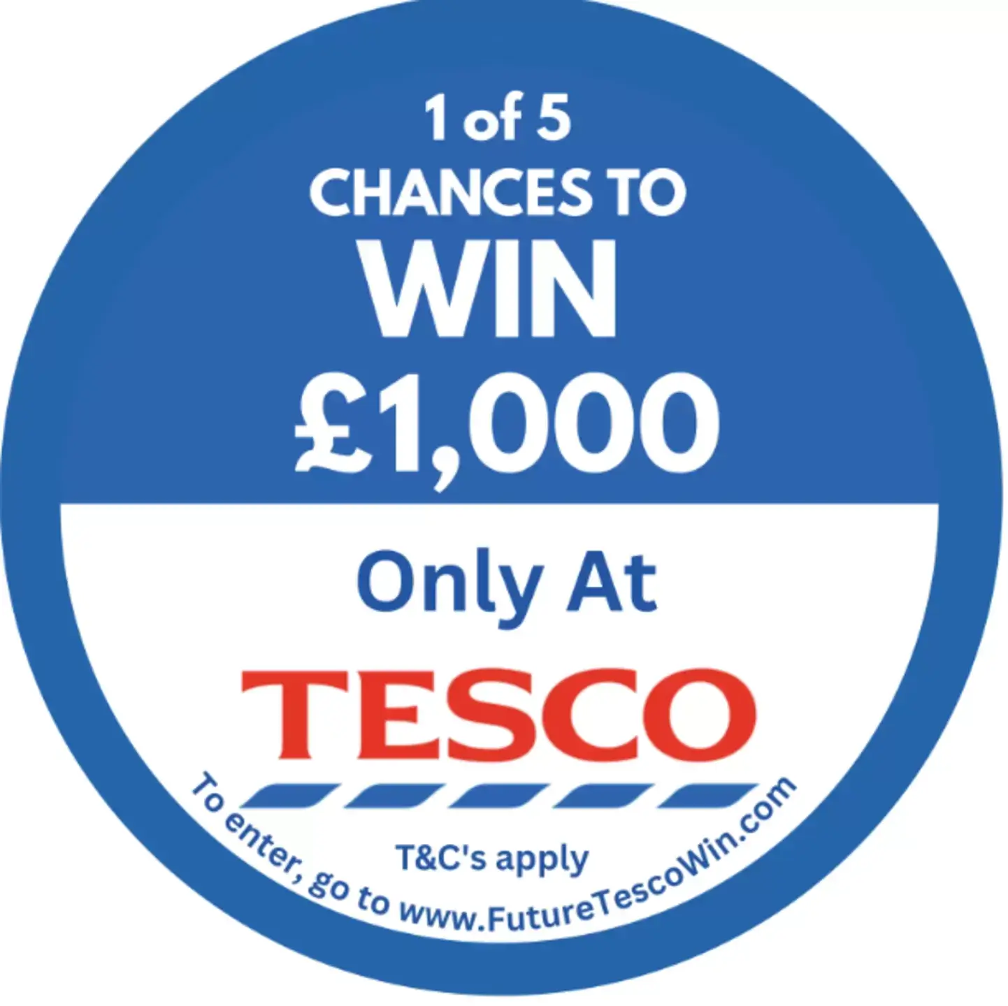 1 of 5 chances to win £1000 with Future PLC only at Tesco